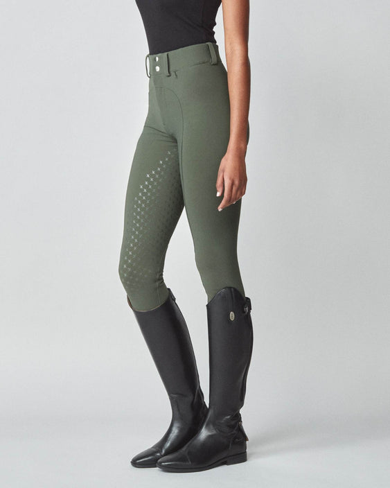 High Rise Compression Riding Breeches Green | Shop now – Yagya