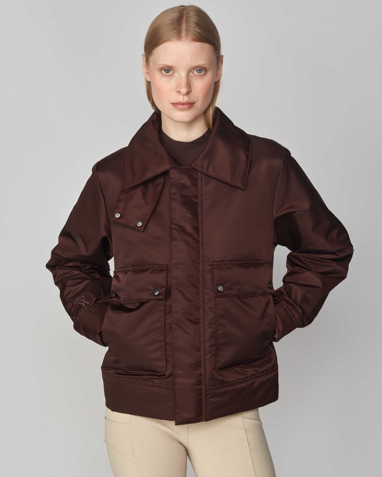 Short Padded Jacket Dark Brown | Shop now – Yagya